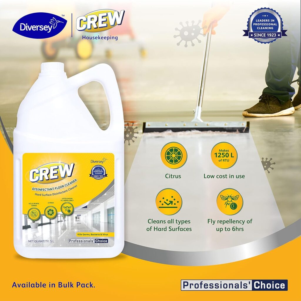 Diversey Crew™ Disinfectant Floor Cleaner Liquid (Citrus) 5L - emille